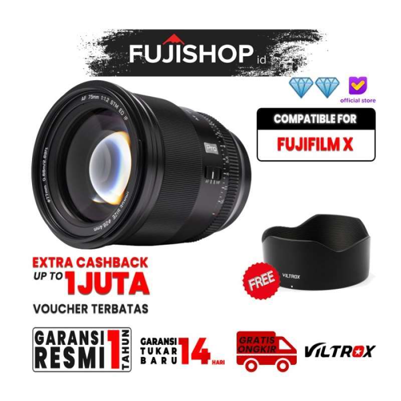 Jual Viltrox 75mm F1.2 Fuji X Auto Focus Lens Garansi Resmi Di Seller Owl Store - Cengkareng ...