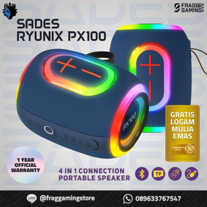Promo 100% Produk Ori Sades Ryunix Px100 Wireless Portable Rgb Gaming ...