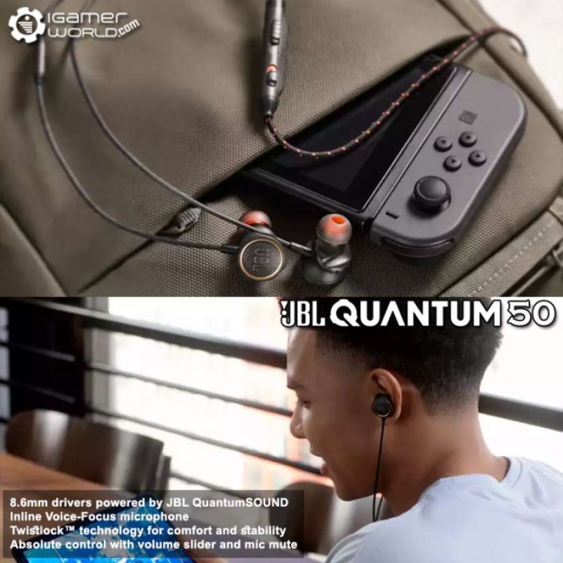 Promo 100% Produk Ori Jbl Quantum 50 / Q50 In-ear Gaming Headset Diskon 23% Di Seller Frens ...