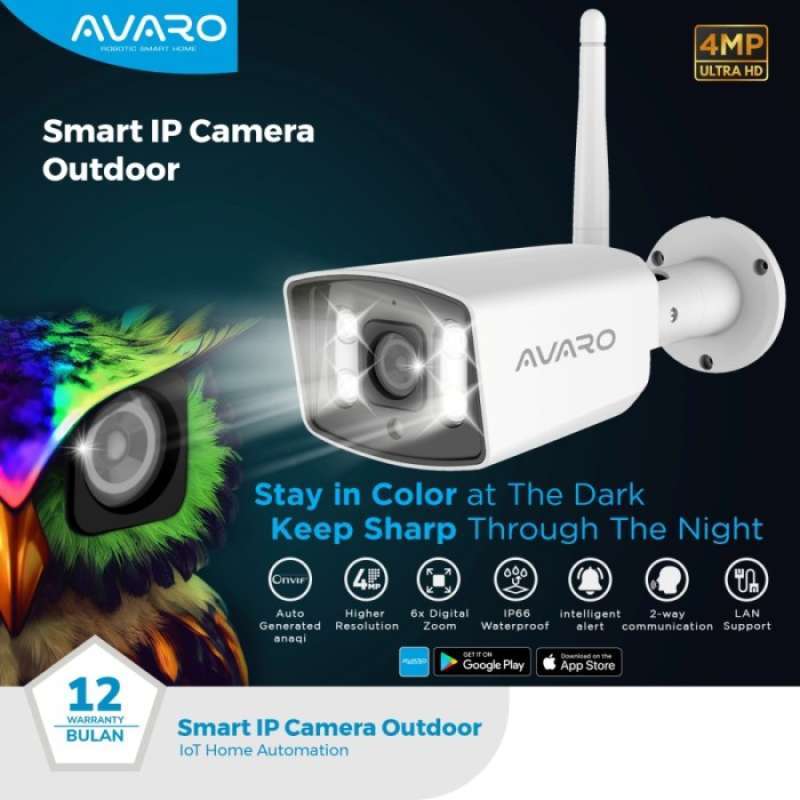 Jual Avaro Smart Cctv Wifi Ip Camera Outdoor 4mp Stc Color Nightvision - Tanpa Memori Di Seller ...