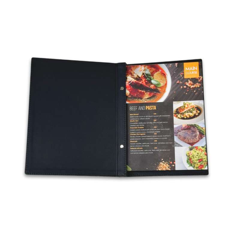 Jual Lona Buku Menu Kulit 2 Model Jepit Baut Size A4 - Cafe Restoran ...