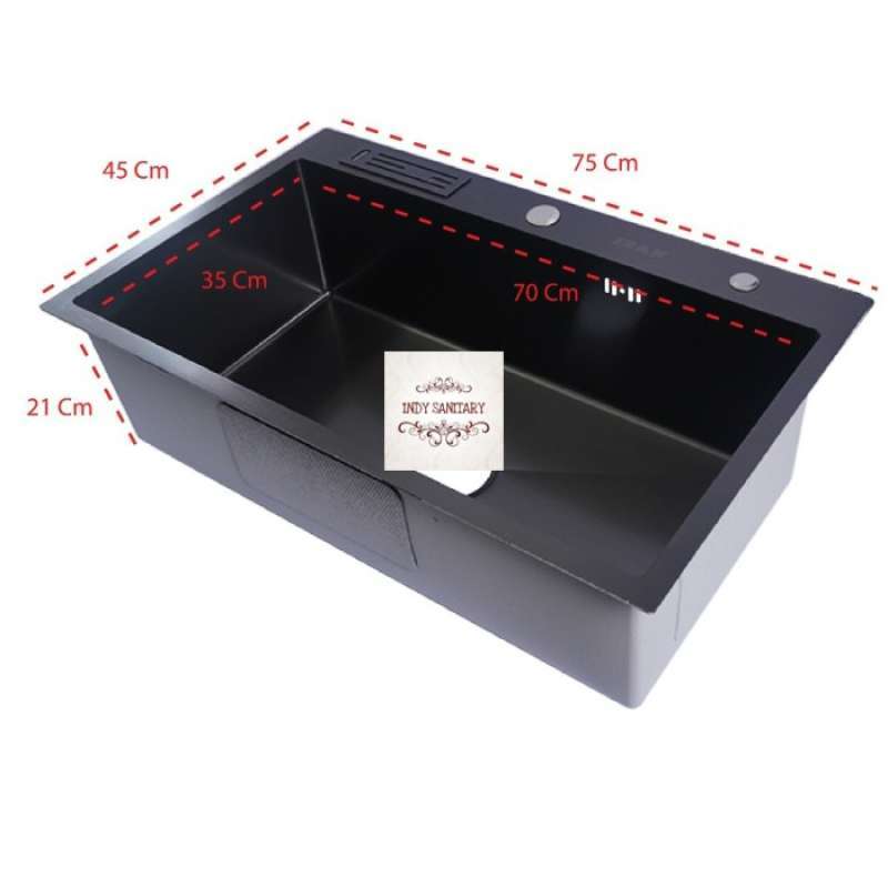 Promo Bak Cuci Piring Hitam Kitchen Sink Black 7545 Stainless Sus304 ...