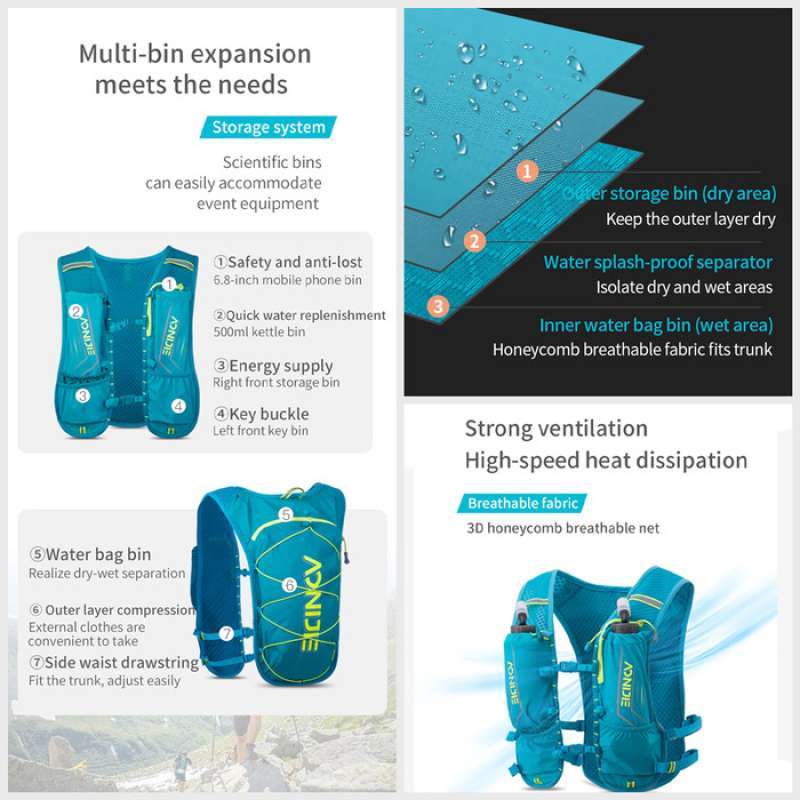 Jual Tas Lari Aonijie C9107 5l Running Vest Hydration Pack Di Seller ...