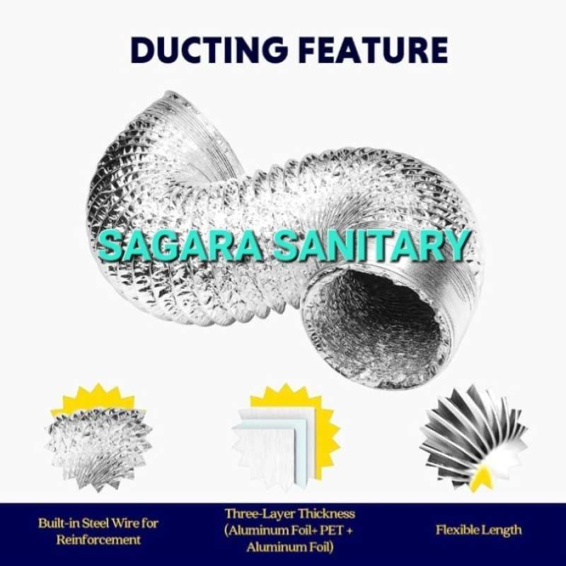 Promo Pipa Ac Portable 6 In Panjang 4 Meter + Klem 2 Pcs / Flexible ...