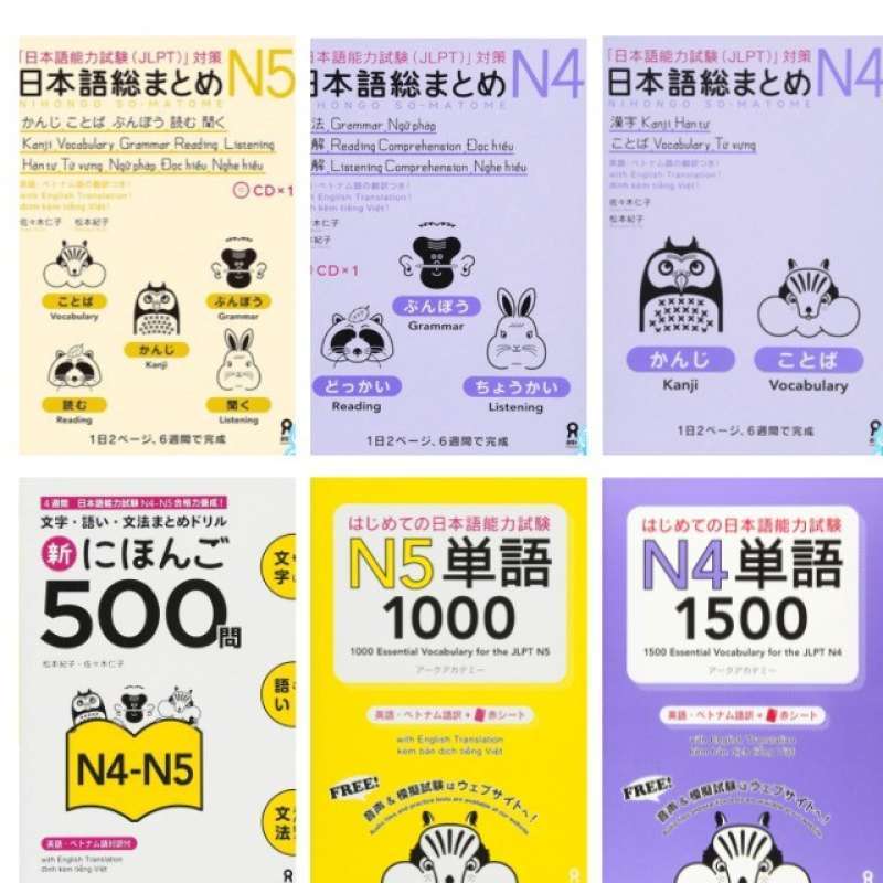 Jual Paket 6 Buku Nihongo So-matome Shin 500 Mon Hajimete No Jlpt N5 N4 Di Seller Hachi ...