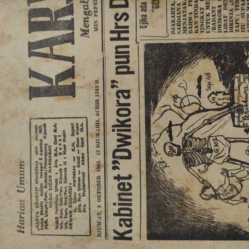 Jual Koran Lama Karyabhakti Tahun 1965 Dokumen Kuno Jadul Pki Rare Item ...