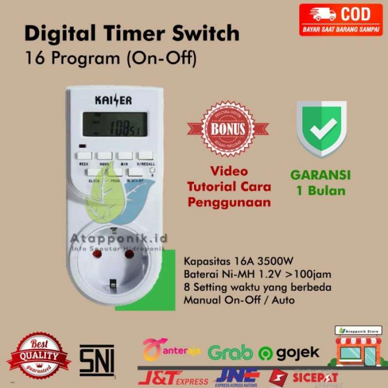 Jual Timer Digital Merk Kaiser Untuk On/off Pompa Air Hidroponik Di ...
