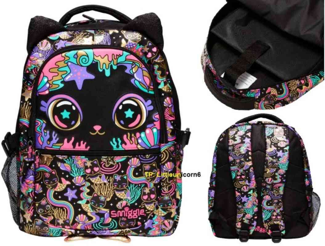 Jual Smiggle Attach Hey Black Cat Backpack Lunchbag Hardtop Bottle ...