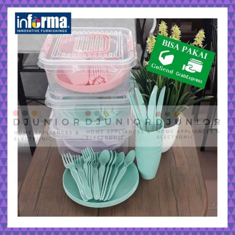 Jual Informa - Piknik Set Peralatan Makan / Piring Set Plastik Tempat ...