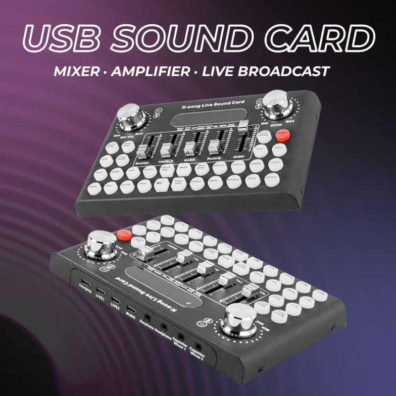 Jual Woopower Mixer Usb Sound Card Amplifier Bluetooth Live Broadcast ...