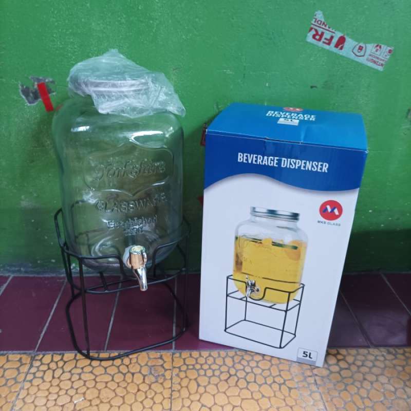 Promo Dispenser Kaca 5l/ Dispenser Jus/ Glass Water Jug/ Water Tank ...