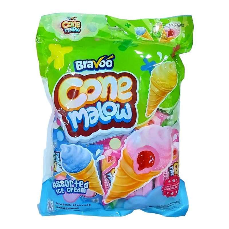 Jual Bravoo Cone Malow : Eksplorasi Rasa Marshmallow Bentuk Seru Ice Cream! Di Seller 3f-retail ...
