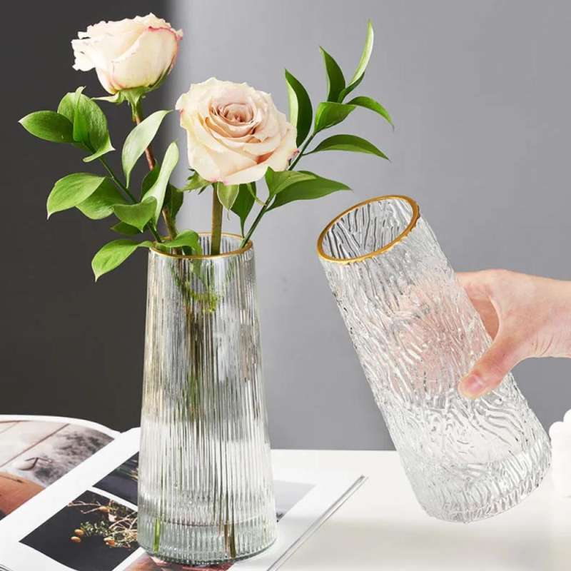 Jual Qintong Vas Bunga Kaca Silinder Tree Nordic Simple Glass Vase ...