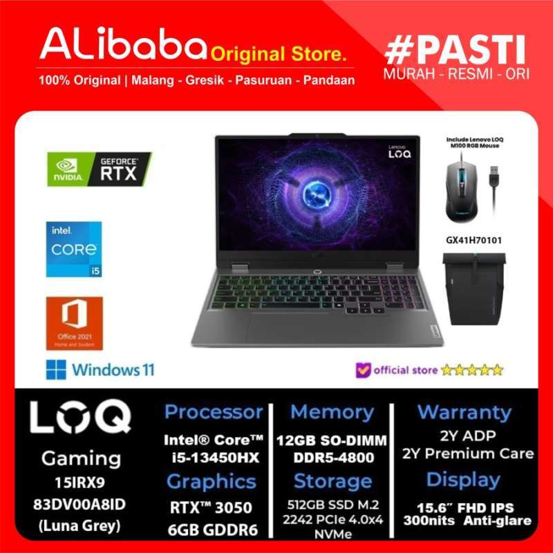 Jual Lenovo Loq Gaming 15irx9 83dv00a8id Core I5 13450hx 12gb 512gb ...