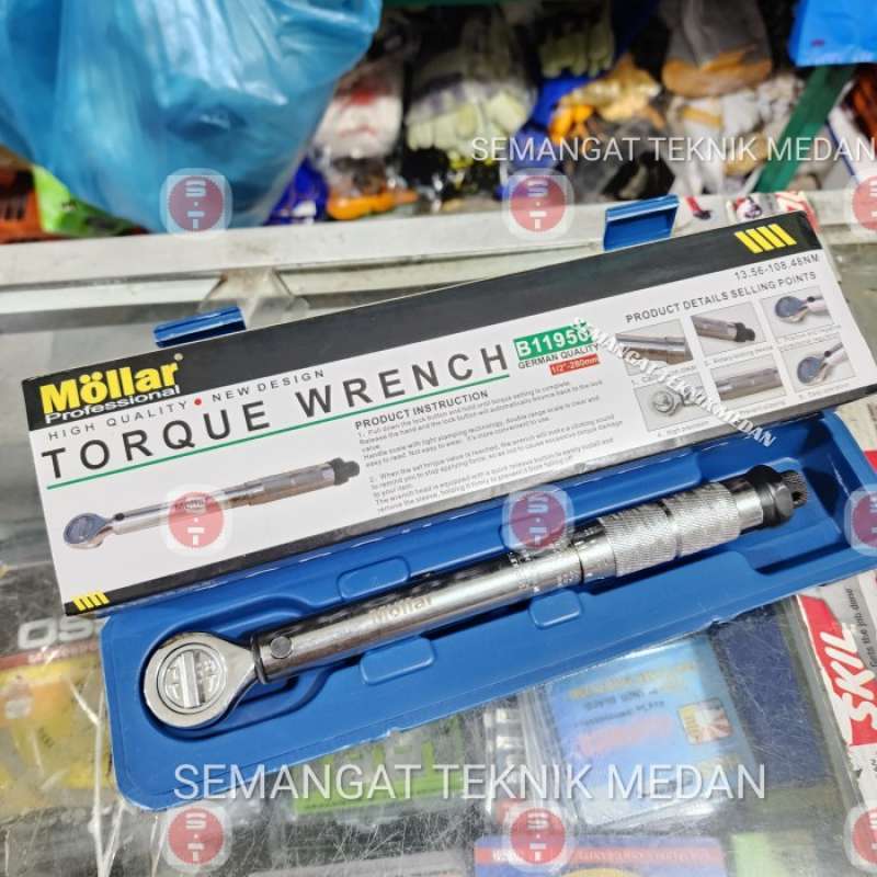 Jual Kunci Torsi Momen Moment Torque Wrench 1/2 108nm 28cm Mollar ...