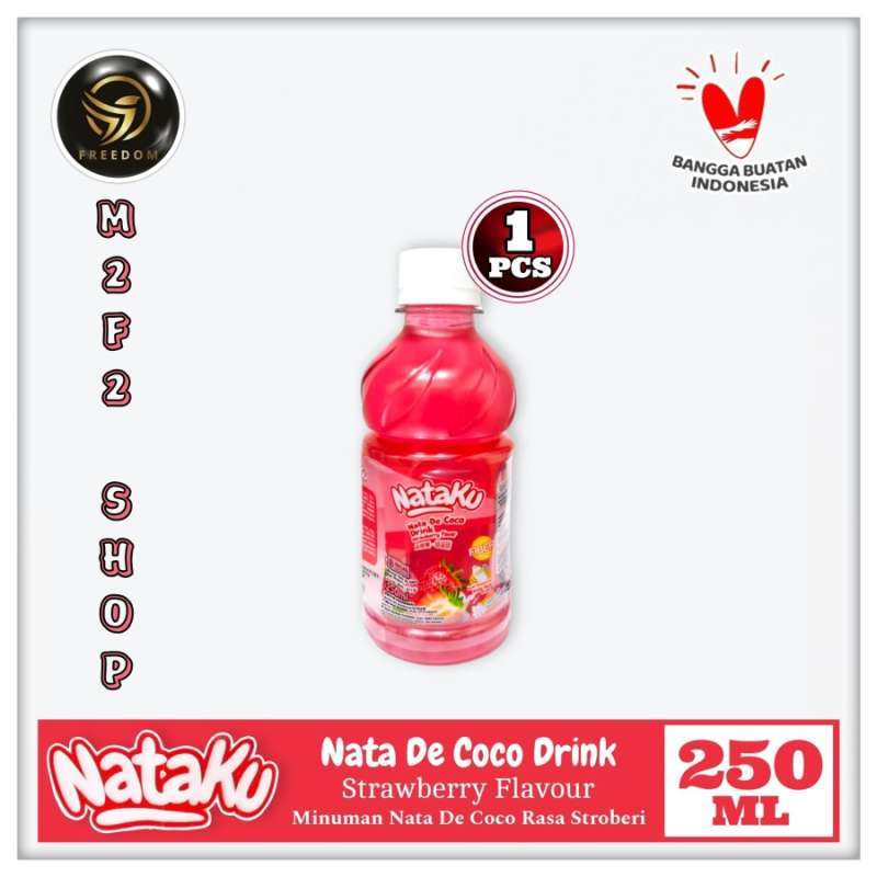 Promo Nataku Nata De Coco Drink Strawbery Flavor | Rasa Stroberi Botol ...