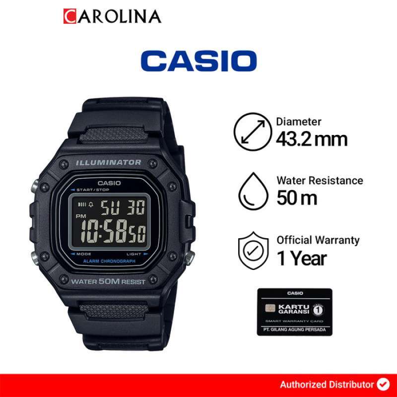 Jual Casio General W-218h-1b W-218h Illuminator Digital Dial Di Seller ...