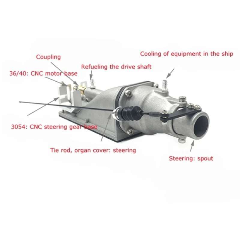 Jual Rc Boat Metal Waterjet Pump Thruster 35mm Cnc Impeller 18mm Water ...