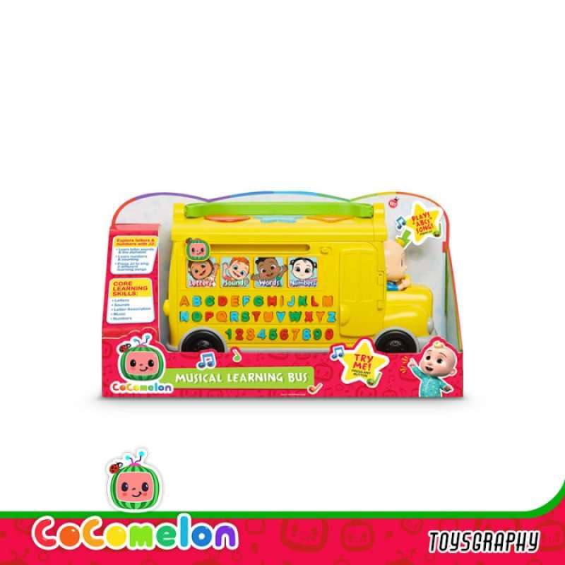 Jual Cocomelon Musical Learning Bus Yellow School Bus Alphabet Mainan ...