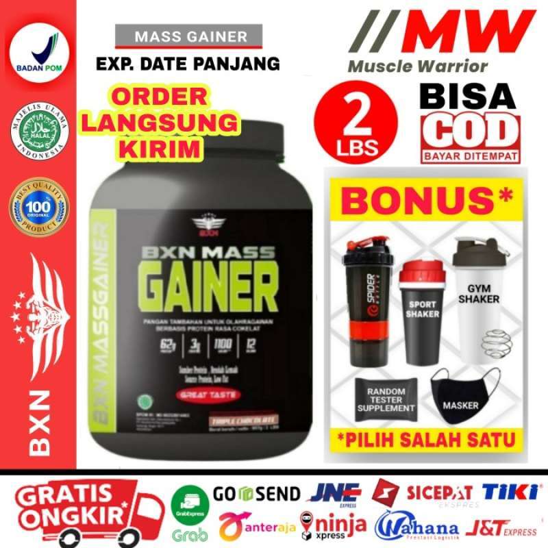 Promo Bxn Gainer 2 Lbs Bxn Mass Gainer 2 Lbs Penambah Berat Badan Masa Otot Diskon 33% Di Seller ...