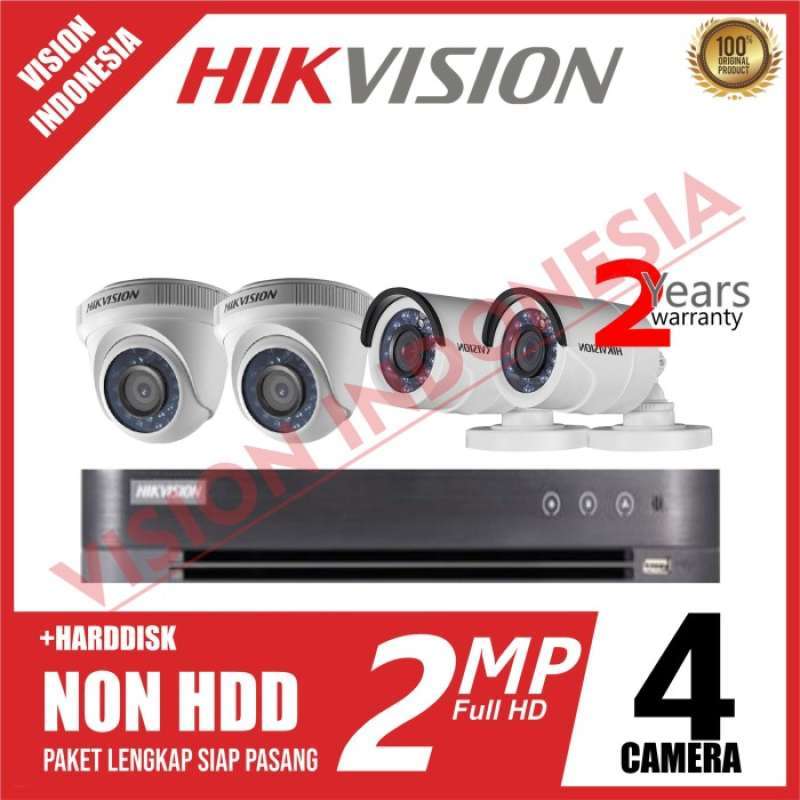 Jual Paket Cctv Hikvision 4 Camera 2mp / 1080p Full Set / Hqhi Series ...