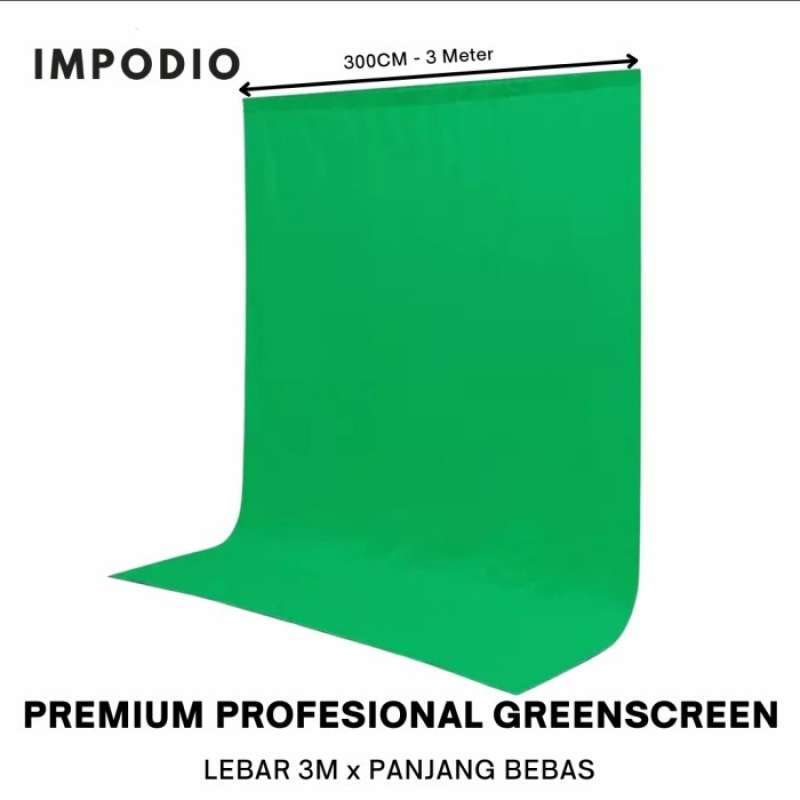 Jual Greenscreen Kain Hijau Impodio Profesional Studio Grade - Lebar 3m ...