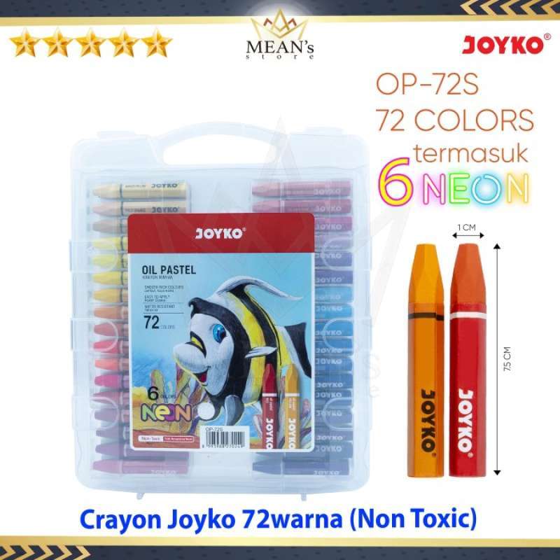 Jual Crayon 72 Warna Joyko / Oil Pastel 72s / Crayon Oval 72 Warna Di ...