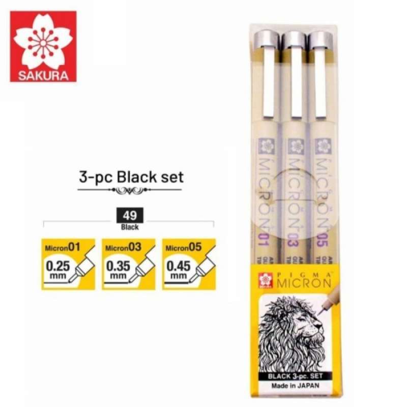 Jual Sakura Pigma Micron Black Set 3 Drawing Pen Pigment Ink Di Seller Kingyo - Cengkareng Timur ...