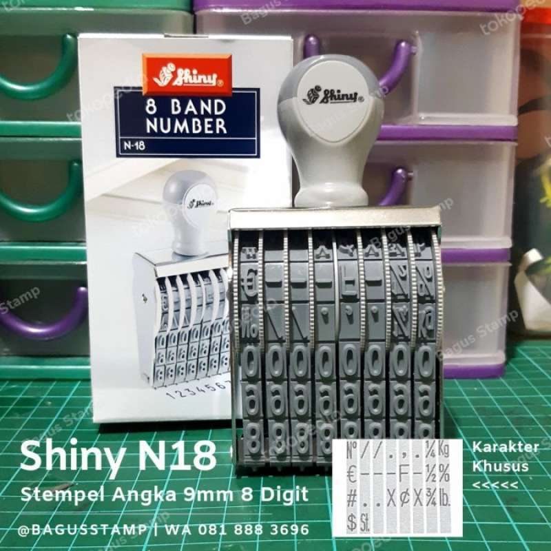 Jual Stempel Manual Huruf Angka 8 Digit 9mm 9 Mm Shiny N 18 / N-18 Di ...
