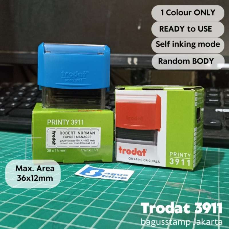 Jual Stempel Warna Otomatis Custom Design Nama - Trodat Printy 3911 - Tanpa Tinta Di Seller ...