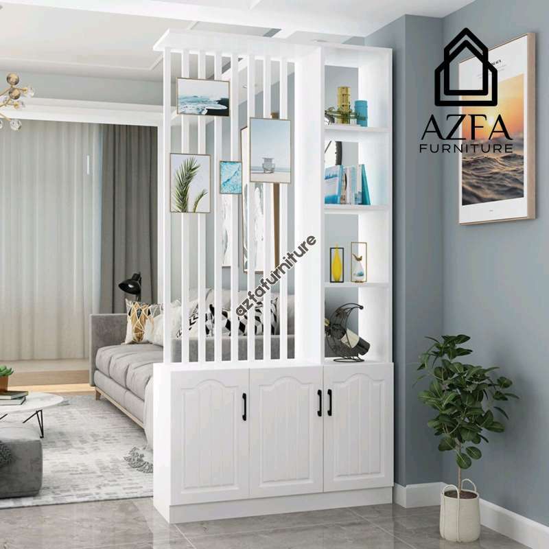 Jual Azfa Furniture Pembatas Ruangan Kayu Solid | Lemari Hias Ruang ...