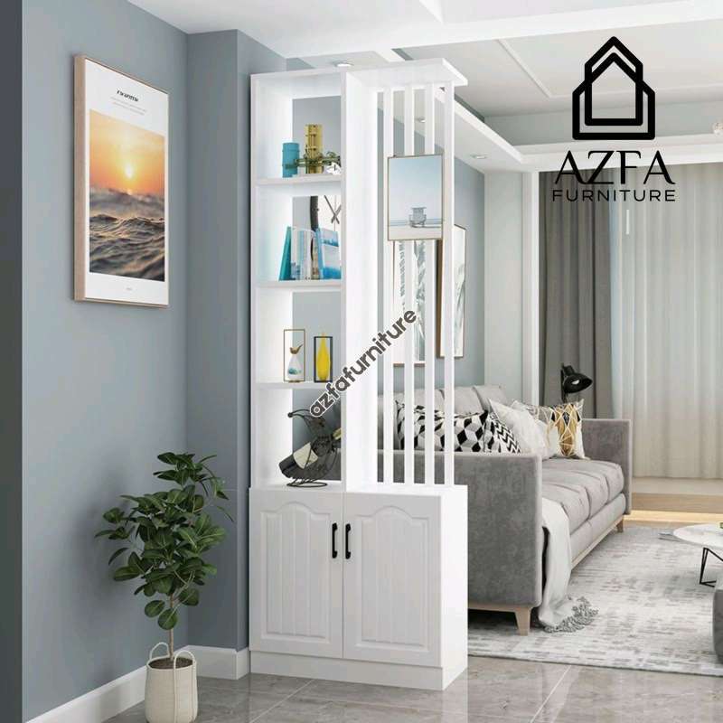 Jual Azfa Furniture Pembatas Ruangan Kayu Solid | Lemari Hias Ruang ...