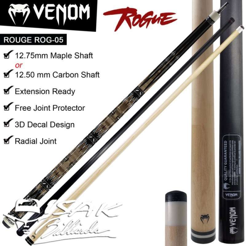 Jual Venom Rogue Rog-05 Pool Cue - Radial Maple Carbon Ext Stick ...