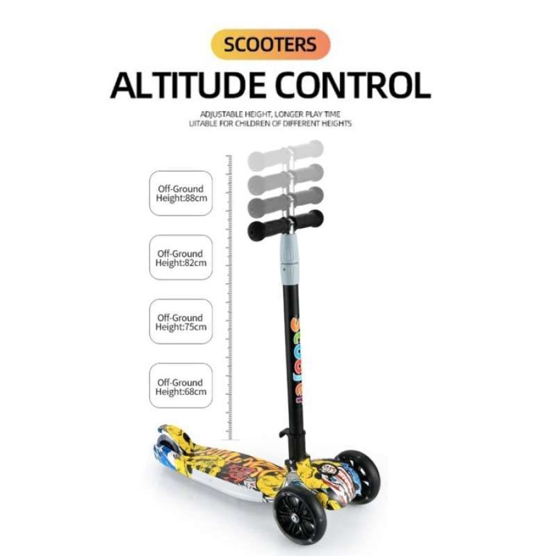 Jual Mainan Anak Skuter 3 Roda Led Karakter Hidup Warna Warni - Skuter ...