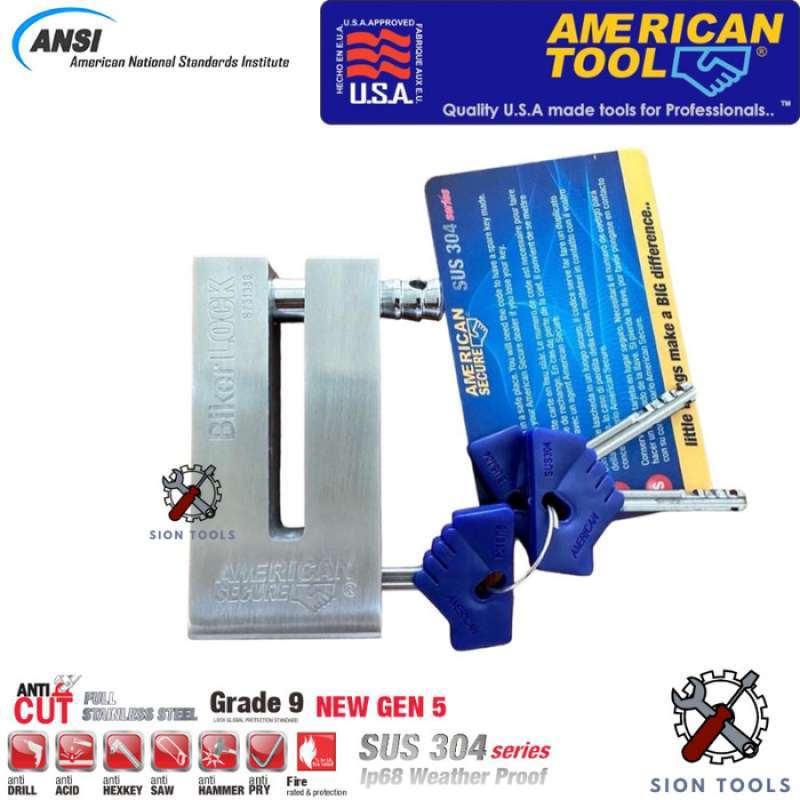 Jual American Secure Gembok Cakram Motor Anti Maling Gen 5 Original ...