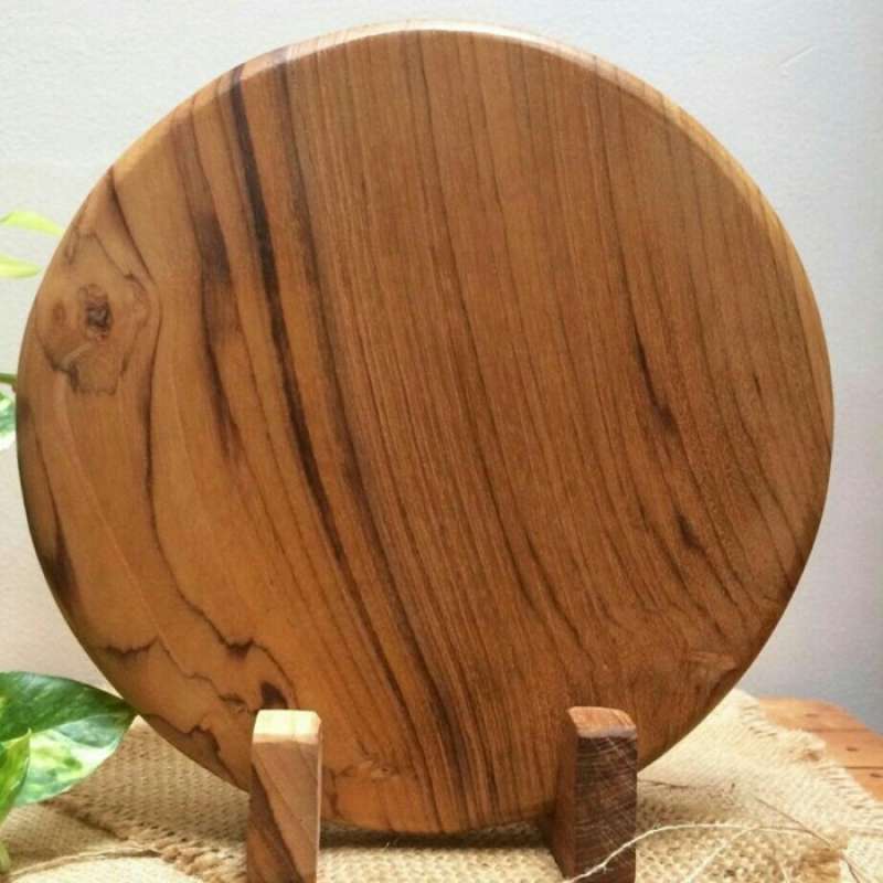 Jual Talenan Kayu Jati Bulat 25 Cm Solid Tanpa Sambungan Di Seller ...