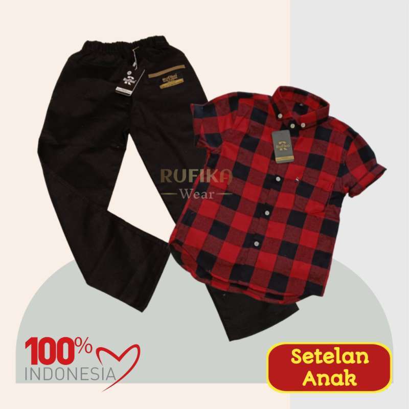 Jual Set Baju Kemeja Anak Laki Laki Perempuan Usia 2-7 Tahun Setelan ...