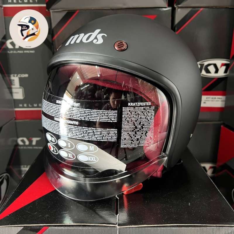 Jual Helm Half Face Jadul Retro Mds Magnum Black Matt Solid Di Seller ...