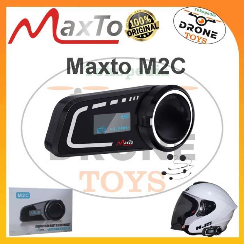 Jual Maxto M2c Intercom Bluetooth Helm 6 Rider Party Radio Fm Original ...