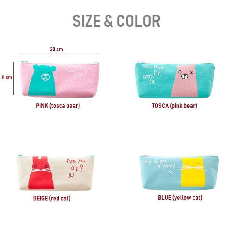 Jual Dompet Pensil - Desain Gambar Kartun Minimalis / Pencil Case Di ...