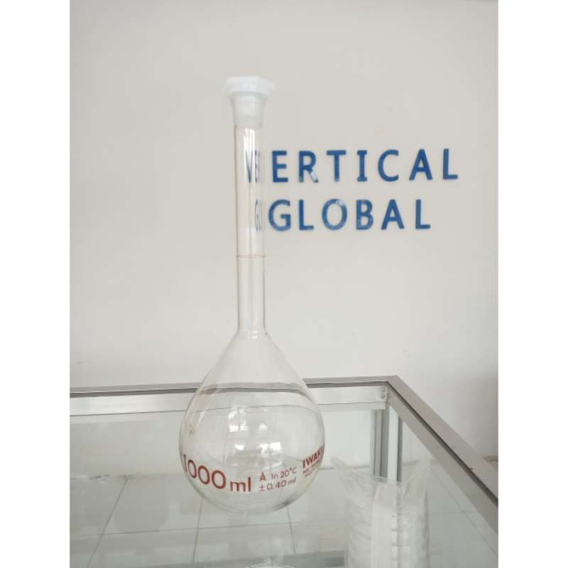 Promo Volumetrik Flask Iwaki | Labu Ukur Iwaki 1000 Ml 1 Ltr Kaca ...
