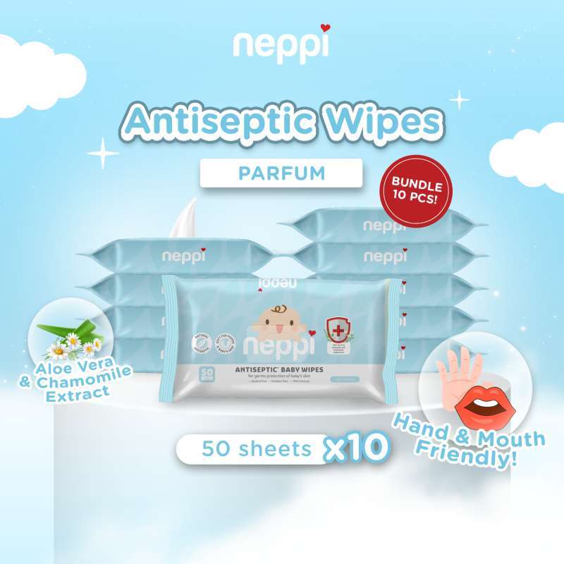 Promo (10 Pcs X 50 Lembar) Neppi Tisu / Tissue Basah Antiseptic Baby ...