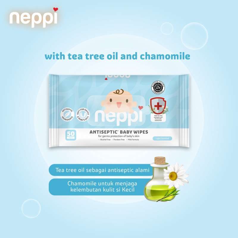 Promo (10 Pcs X 50 Lembar) Neppi Tisu / Tissue Basah Antiseptic Baby ...