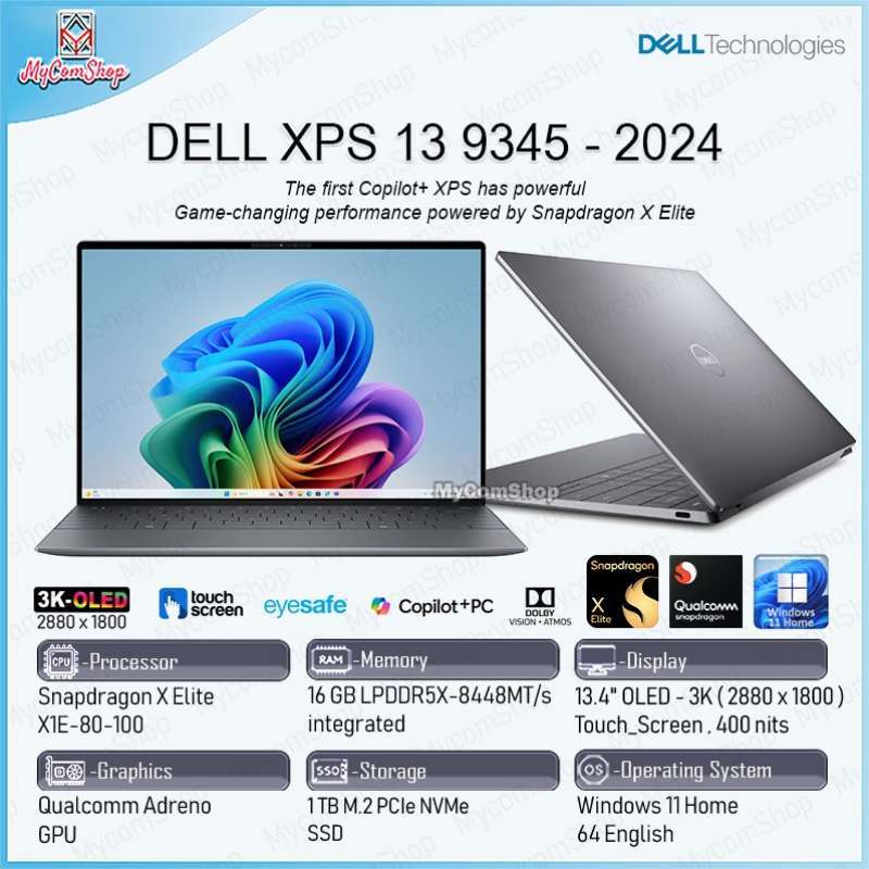 Jual Dell Xps 13 9345 Snapdragon X Elite X1e-80-100 16gb RAM 512gb Ssd ...