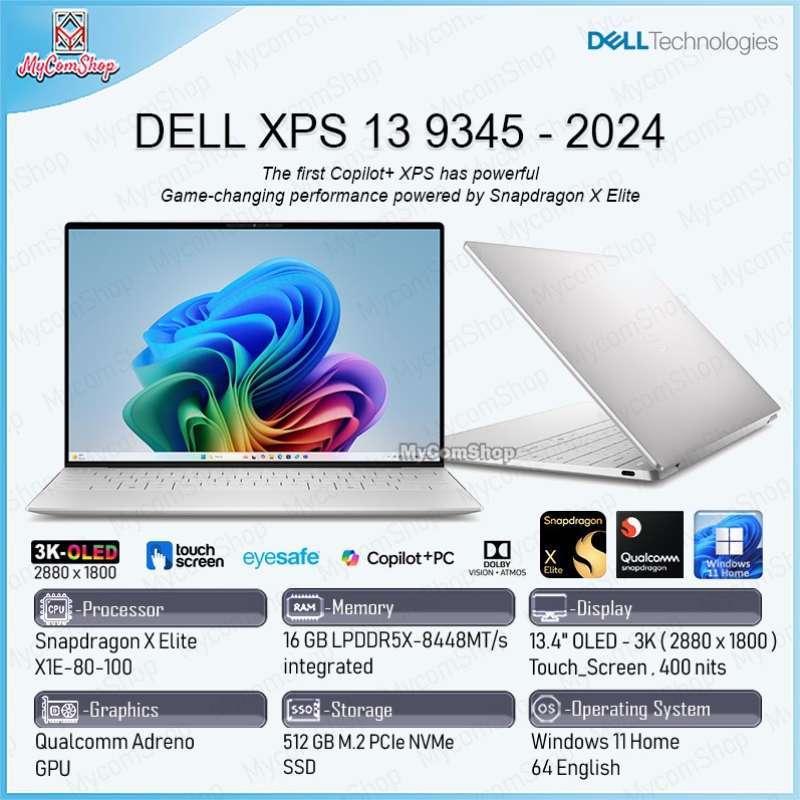 Jual Dell Xps 13 9345 Snapdragon X Elite X1e-80-100 16gb RAM 512gb Ssd ...