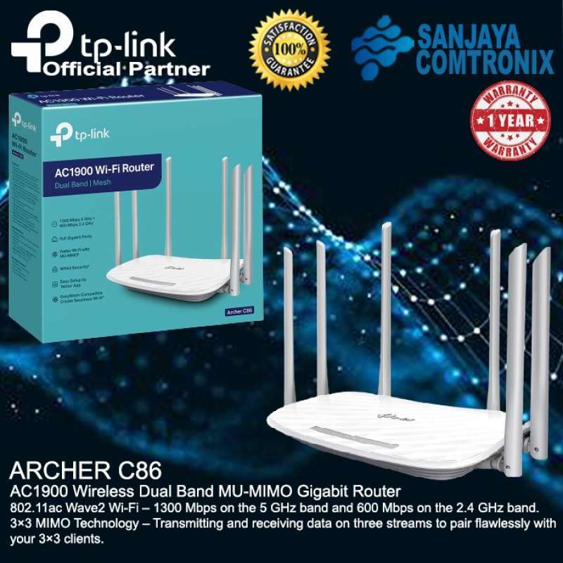 Promo Archer C86 Ac1900 Wave2 Wireless Mu-mimo Wi-fi Router Diskon 23% ...