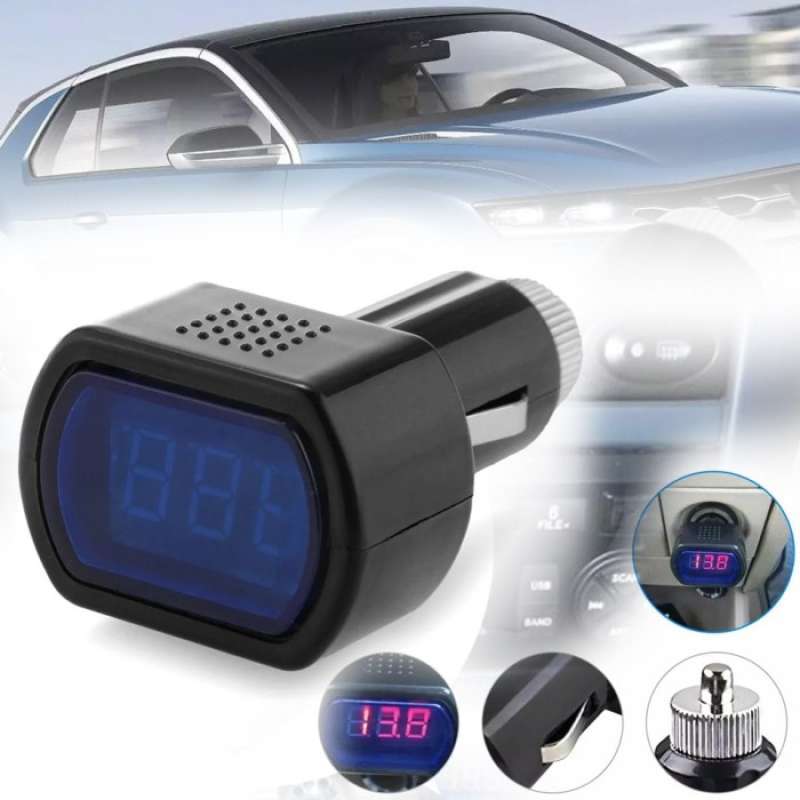 Jual Digital Monitor Mini Auto Mobil Voltase Tegangan Baterai Mobil 12v ...