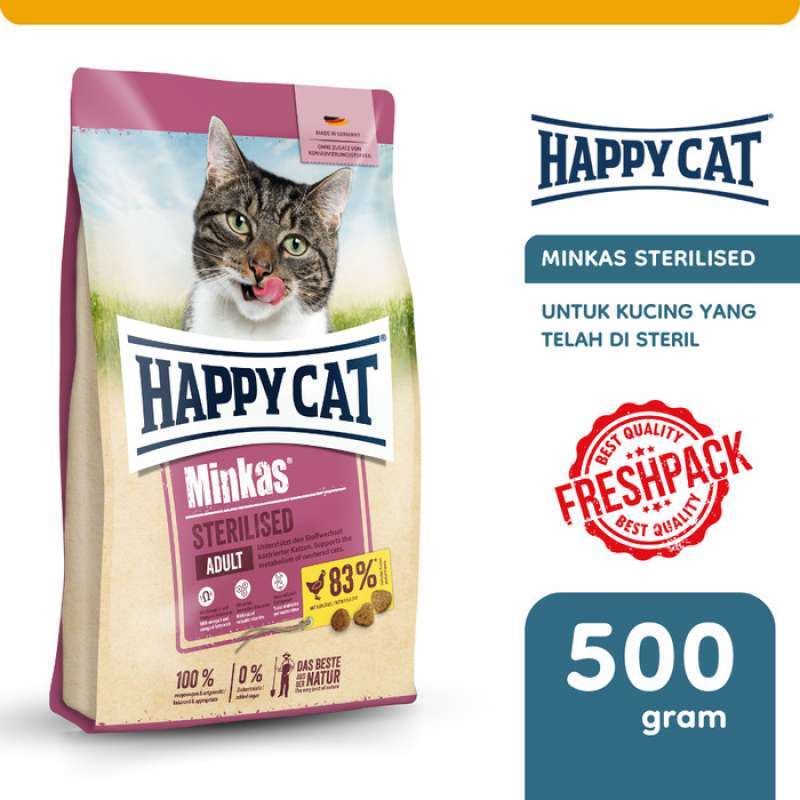 Jual Makanan Kucing Dewasa Happy Cat Minkas Sterilised 500gr Di Seller ...