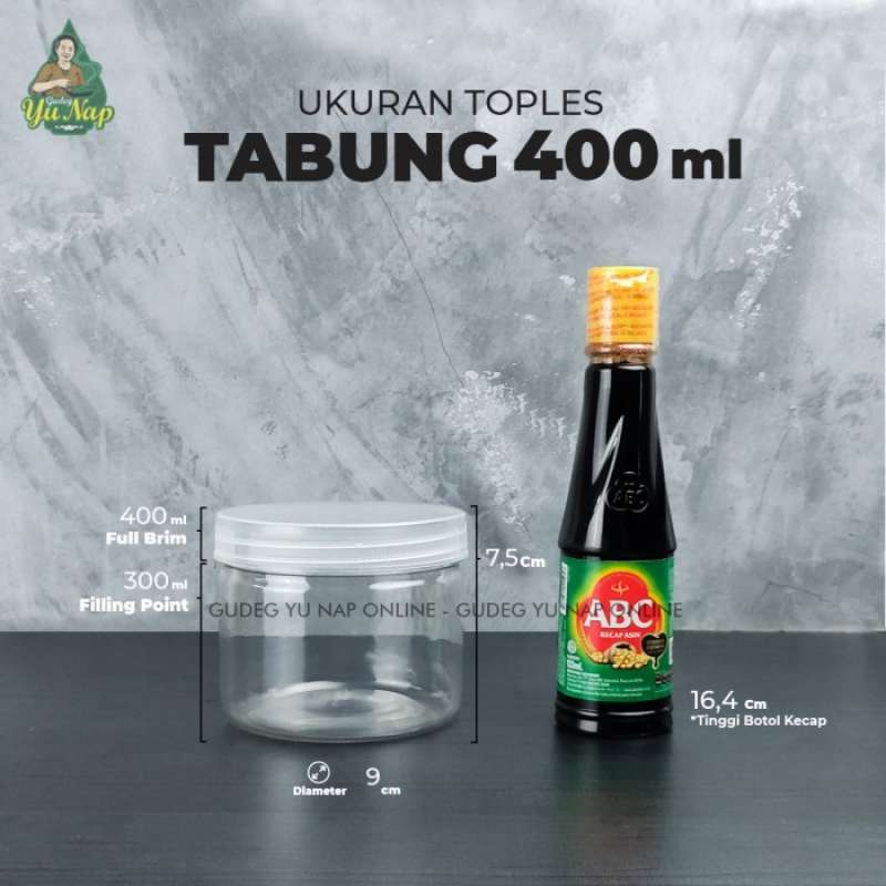 Jual Toples Tabung Silinder 400 Ml - Jar Plastik Mamitoko 400ml Fox ...