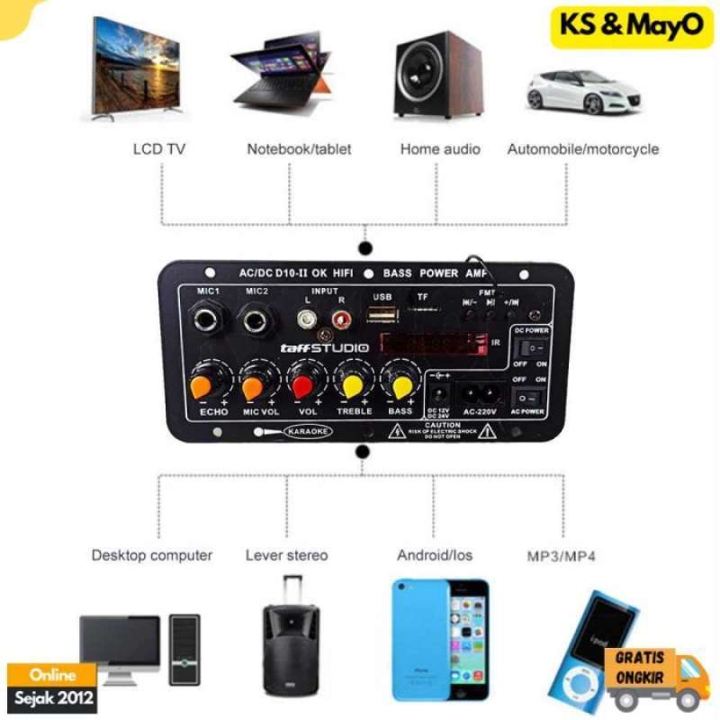 Promo Alat Audio Amplifier Karaoke Bluetooth Echo Treble Bass Digital ...
